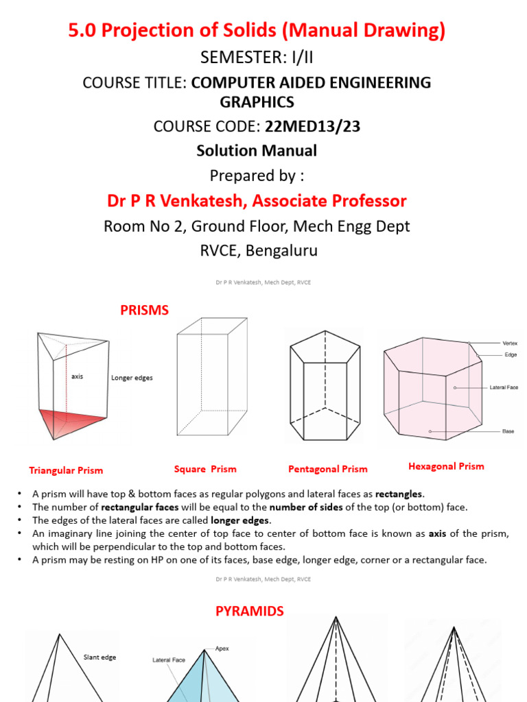 Projection of Solids Solutions | PDF | Rectangle | Euclidean Geometry