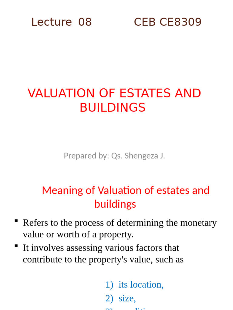 Building Valuation Methods Explained | PDF | Real Estate Appraisal ...