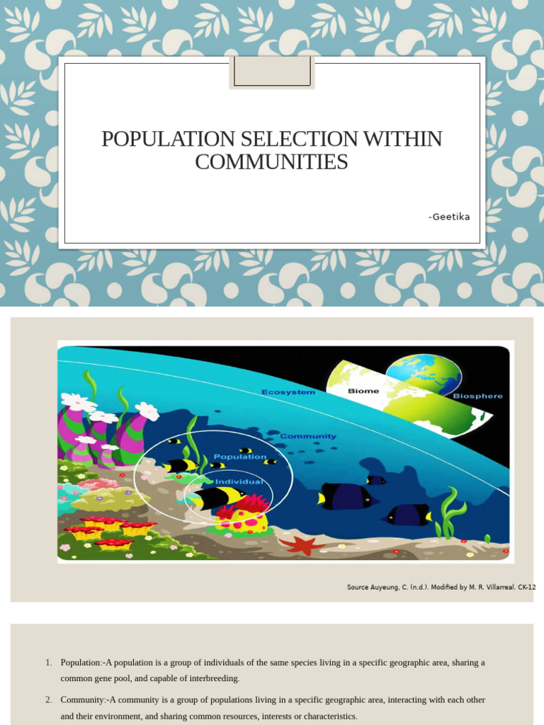 Population Selection Within Communities | PDF | Ecosystem | Ecology