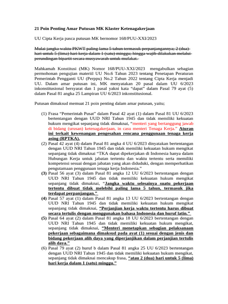 Dampak Putusan MK | PDF