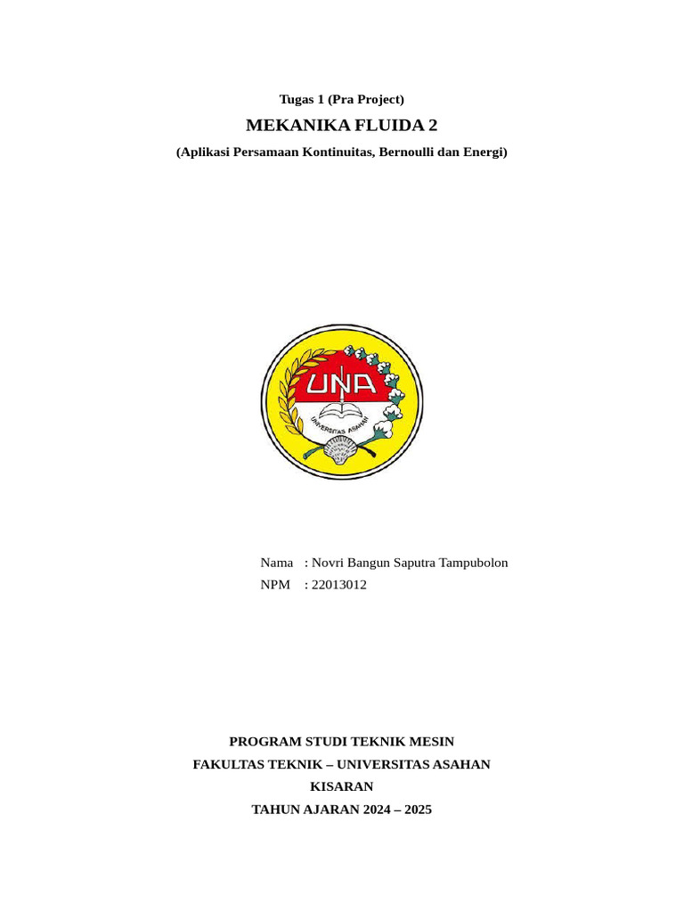 Tugas Studi Mekanika Fluida 2 | PDF