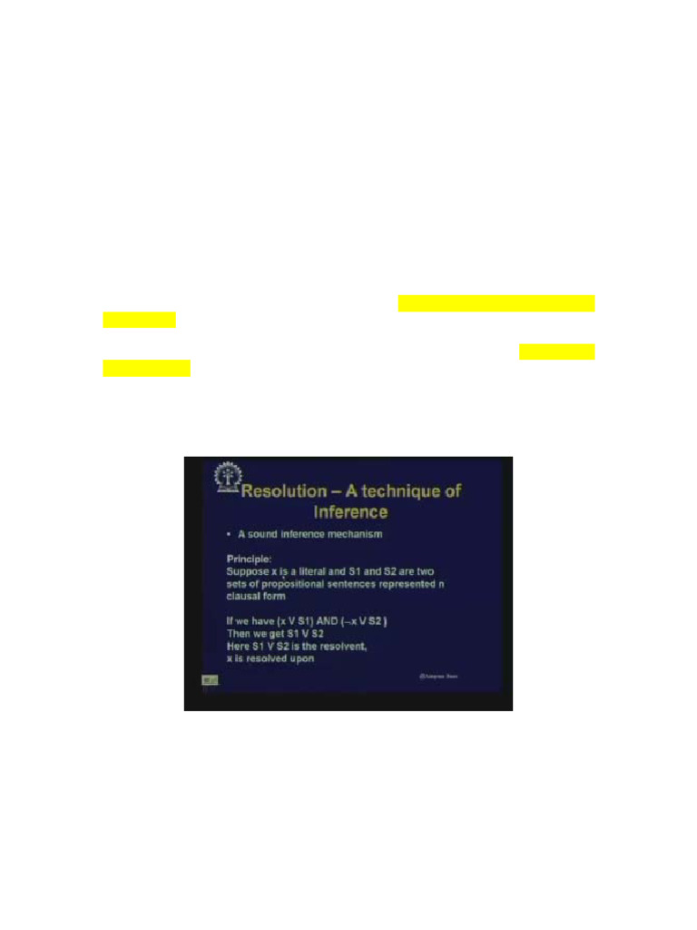 Resolution Nptel | PDF | Logic | Metalogic