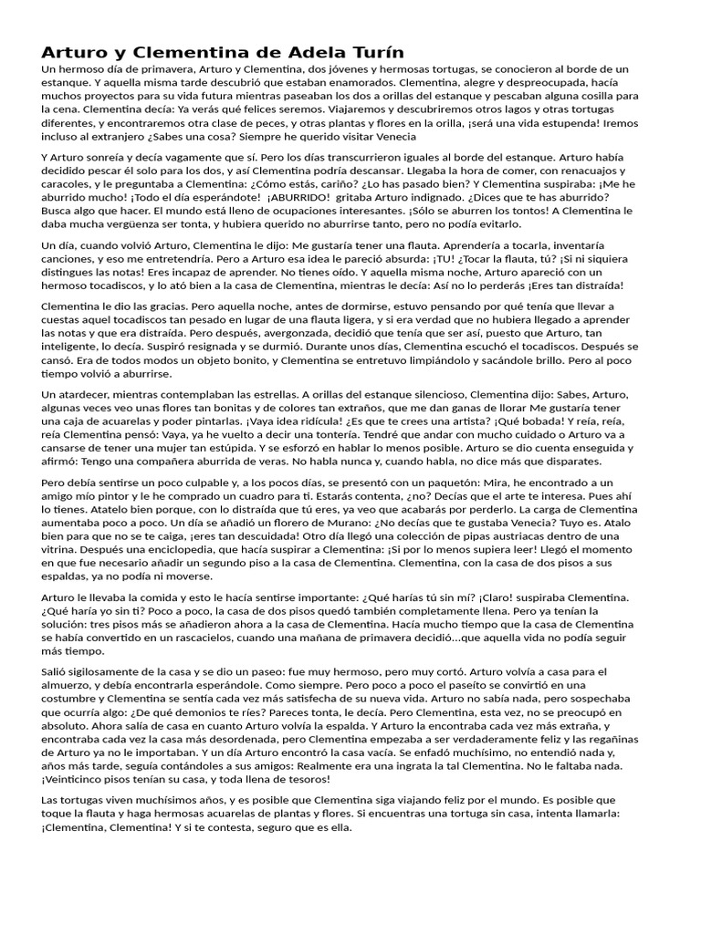 Amor y libertad: Clementina y Arturo | PDF