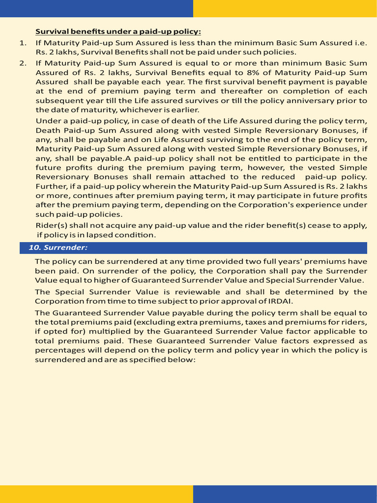 LIC Jeevan Umang Brochure 9 Inch X 8 Inch Eng (2021) 8 | PDF