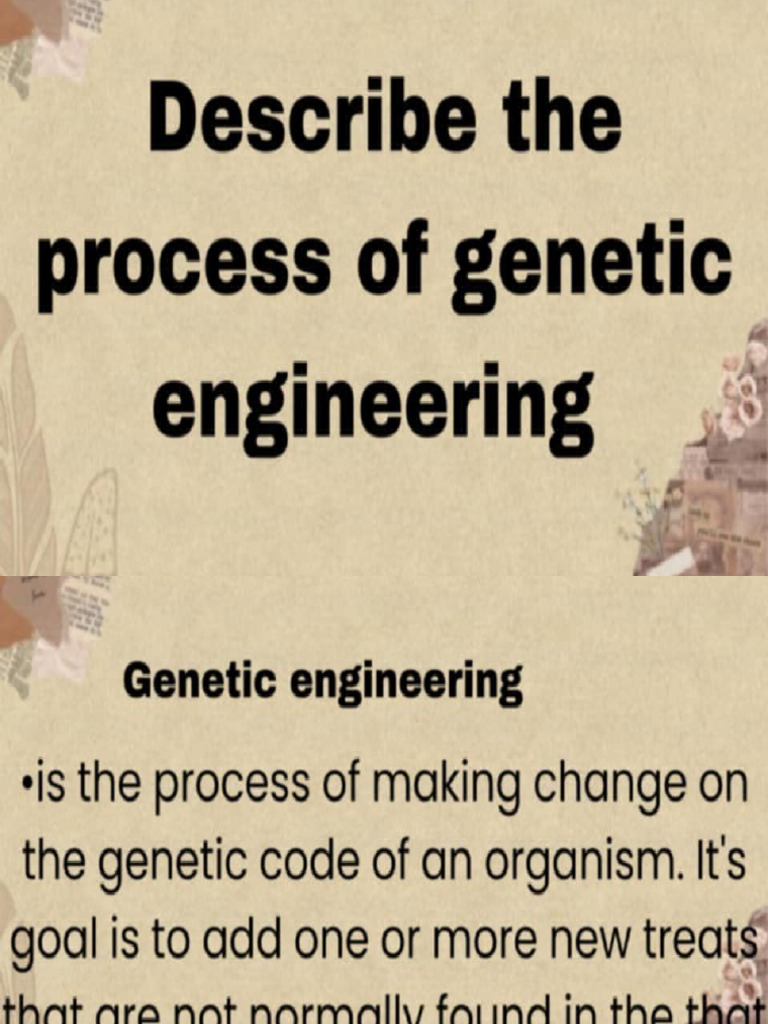 Group 4 (Describe The Process of Genetic Engineering) | PDF