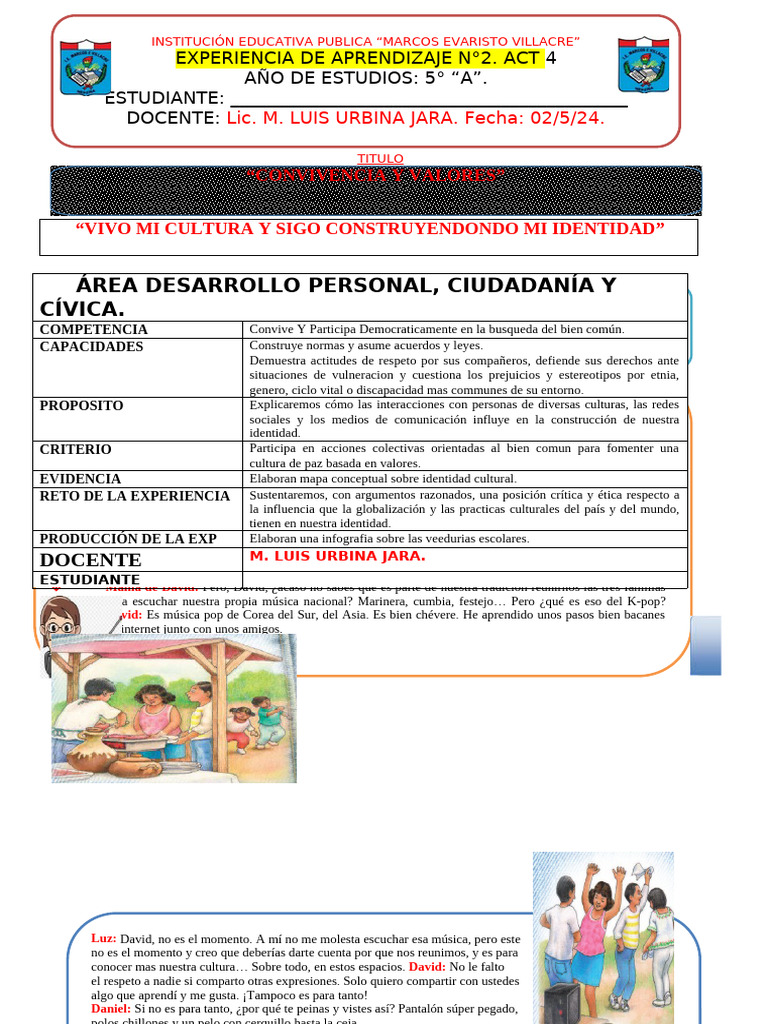 Eda #2 Actividad Nº4 2024. 5to Dpcc. | PDF | Teoría de sistemas mundiales | Tradiciones