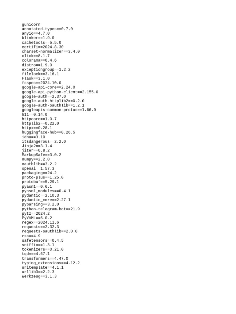 Python Dependency List for Flask | PDF
