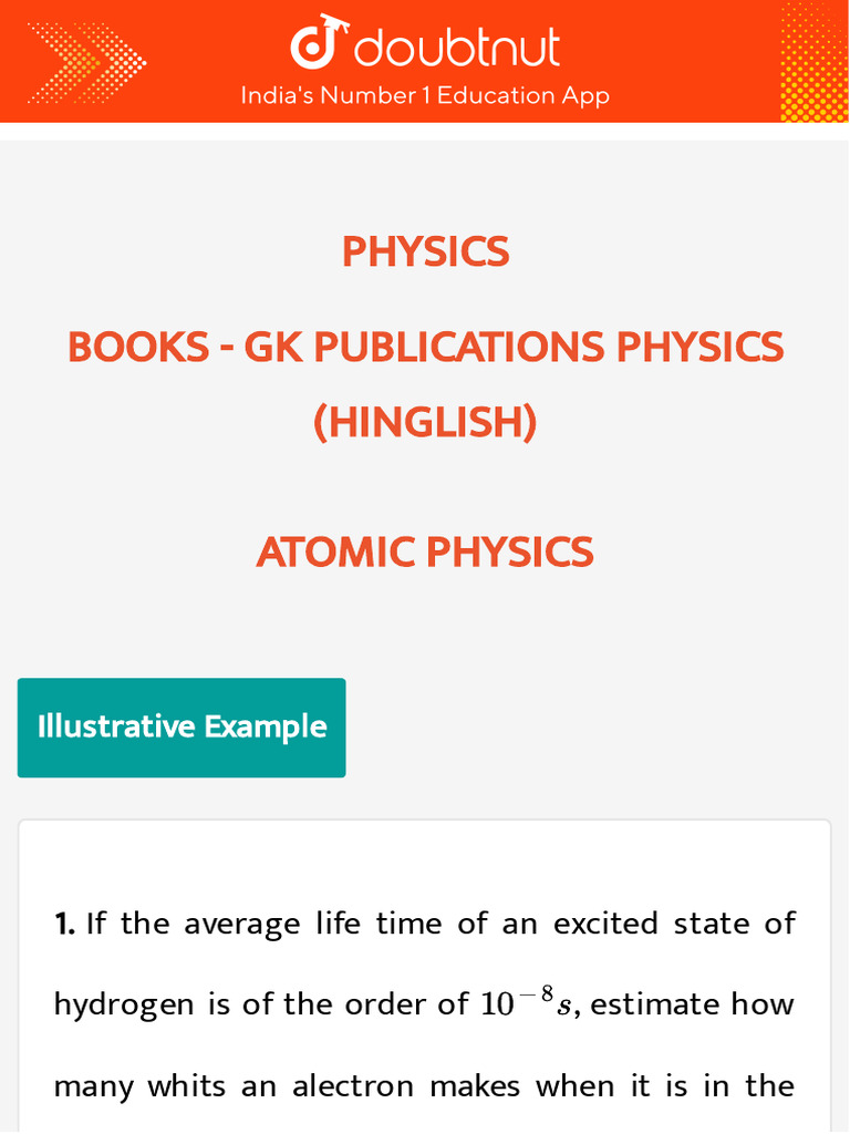 Atomic Physics Problems & Solutions | PDF | Atoms | Electron