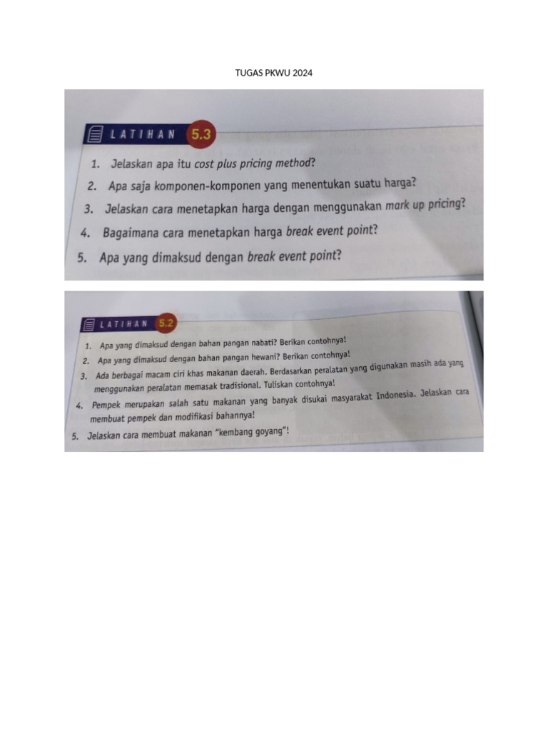 Tugas Pkwu 2024 | PDF