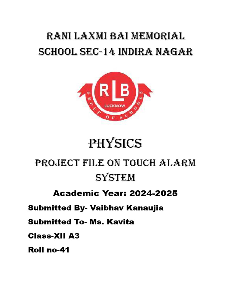 Physics: Rani Laxmi Bai Memorial School Sec-14 Indira Nagar | PDF ...