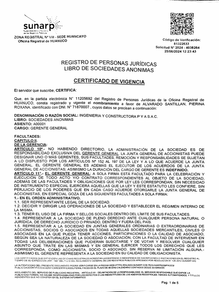 Vigencia de Poder | PDF | Pagaré | Derecho contractual