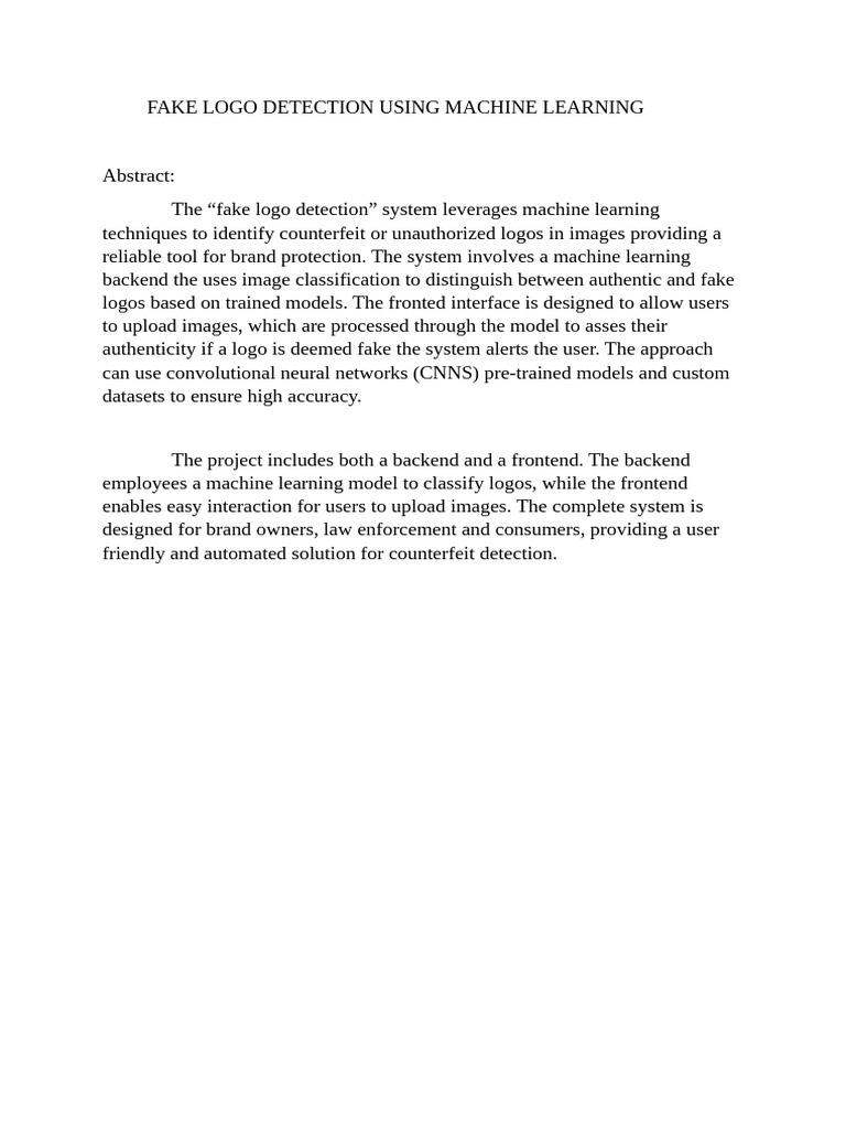Fake Logo Detection Using Machine Learning | PDF Fake Logo Detection Using Machine Learning | PDF