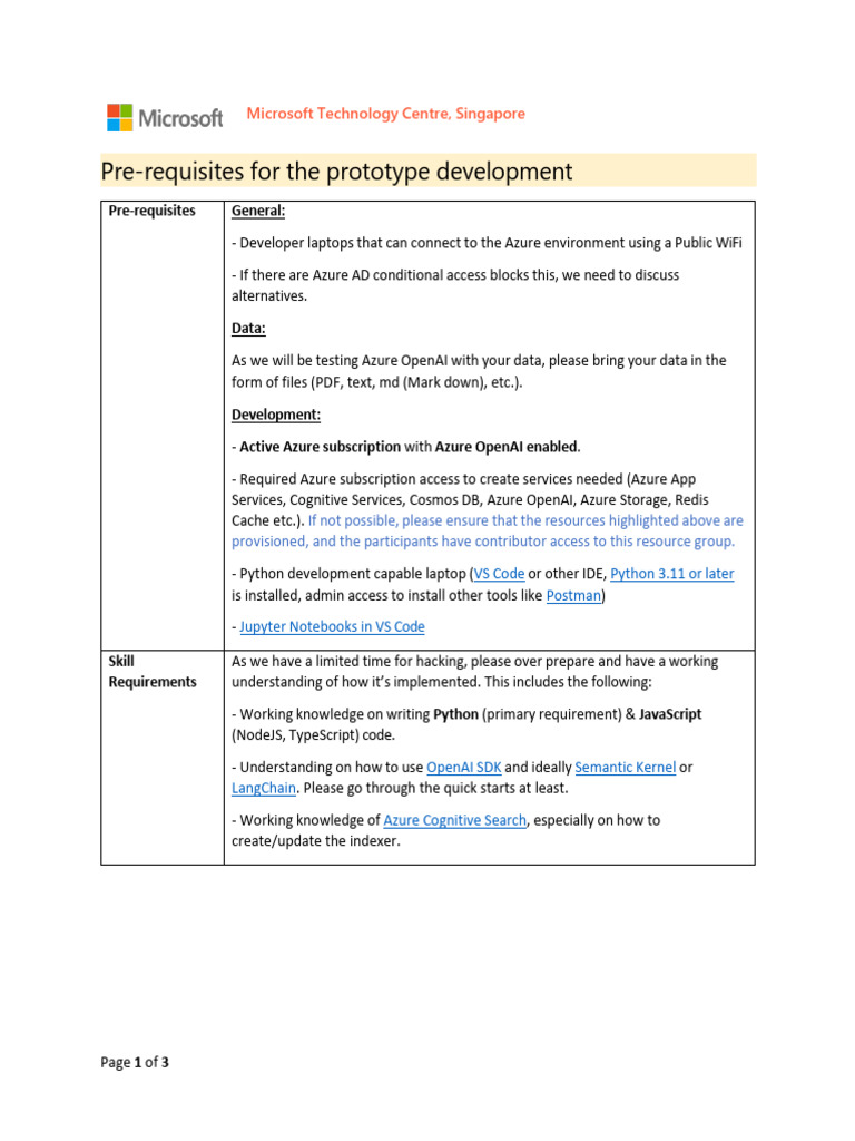 PrototypeDev - Prerequisites 1 | PDF | Microsoft Azure | Python ...