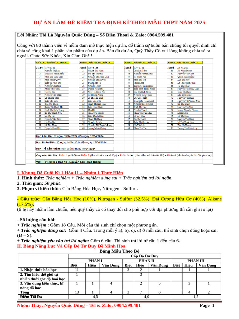 CK1 HOA 11 - HXP - Dong Nai | PDF