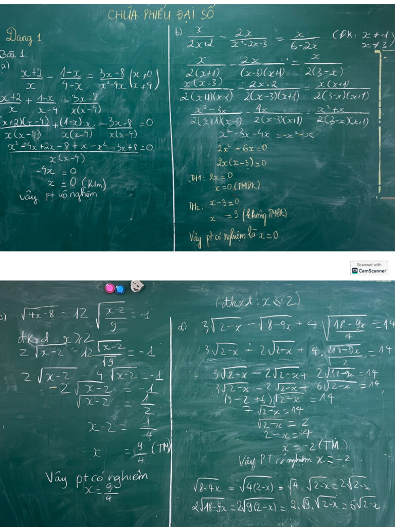 Bài Chữa Phiếu Ôn Tập Cuối hk1 Toán 9 Nă | PDF