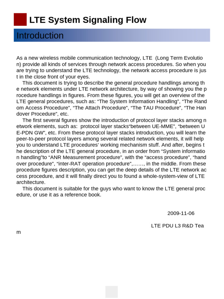LTE Part 4 - Signalling Flow | PDF | Network Architecture | Network ...