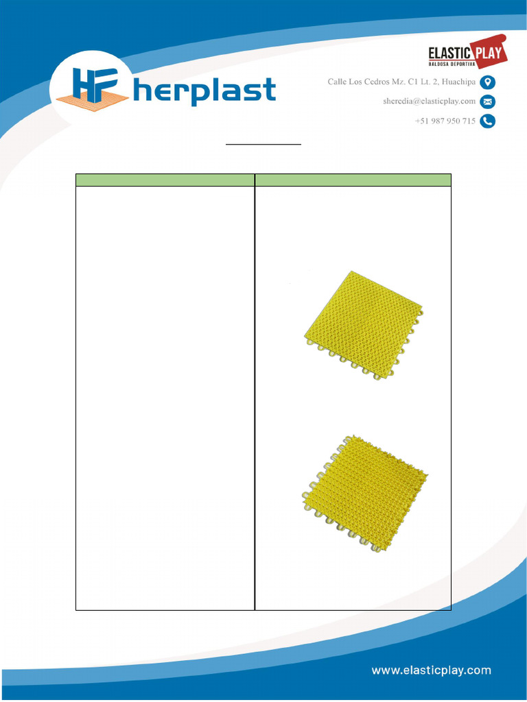 Ficha Tecnica Elastic Play Soft Tpe 33 | PDF