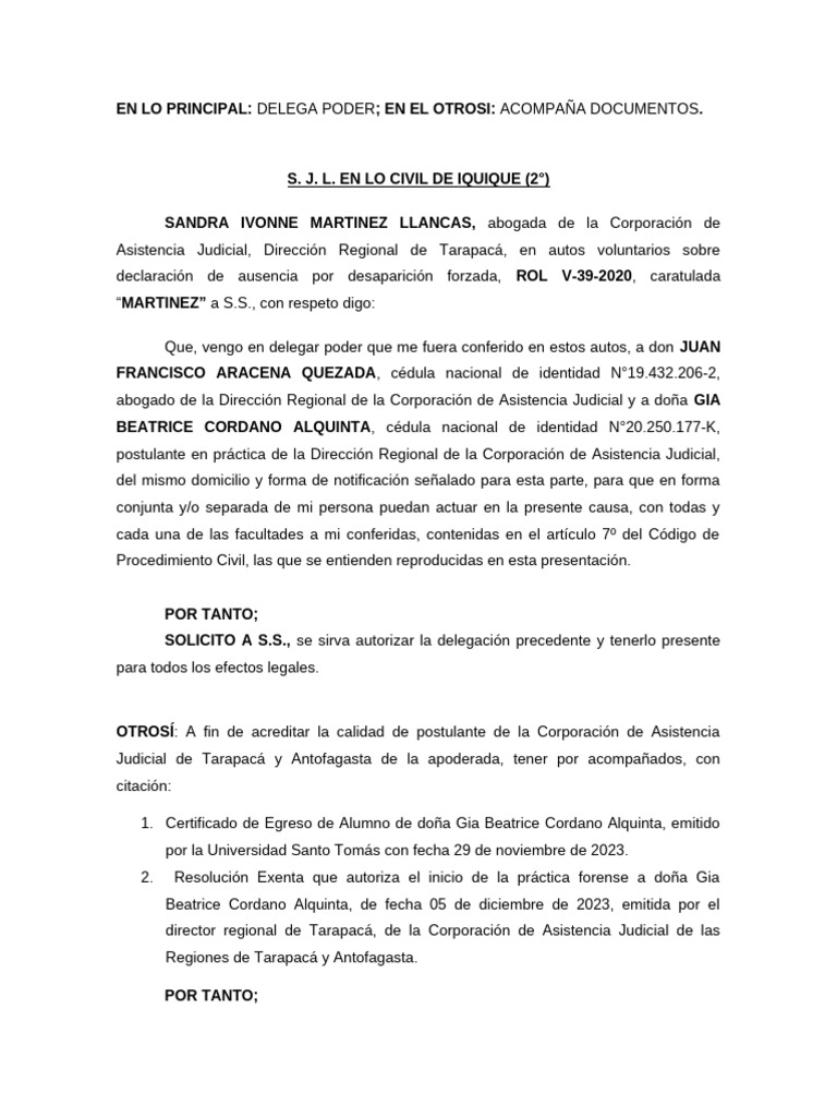 Formato Delega Poder SANDRA | PDF