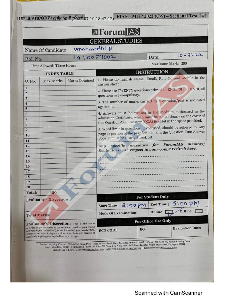 Umaharathi N Rank 3 MGP Copy 1 GS Paper | PDF