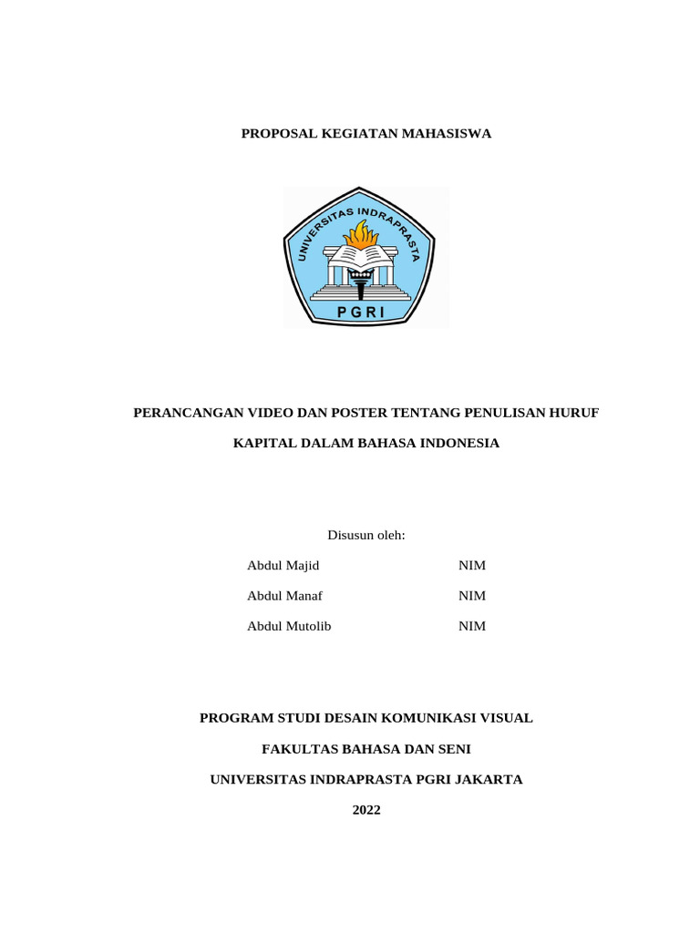 Proposal Kegiatan Mahasiswa (Template) | PDF