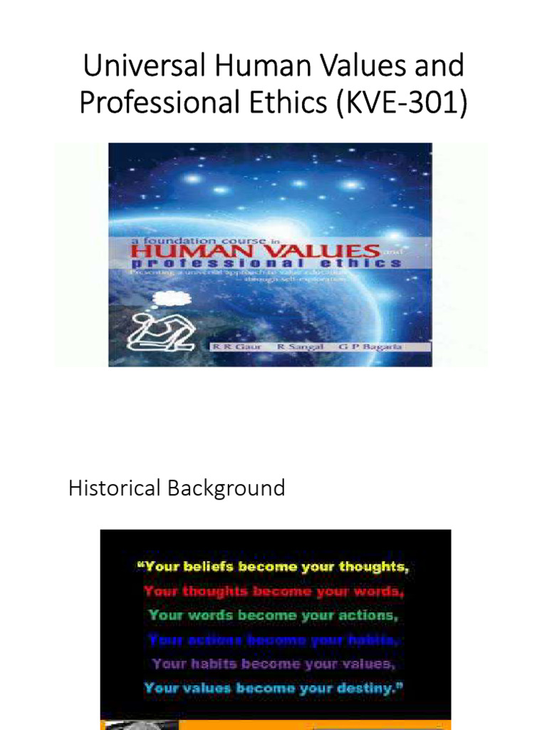 Universal Human Values and Professional Ethics (KVE-301) | PDF ...