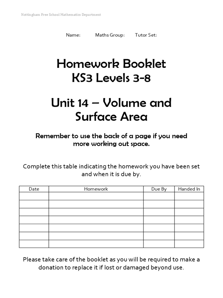 Unit 2 - Volume and Surface Area | PDF | Volume | Area
