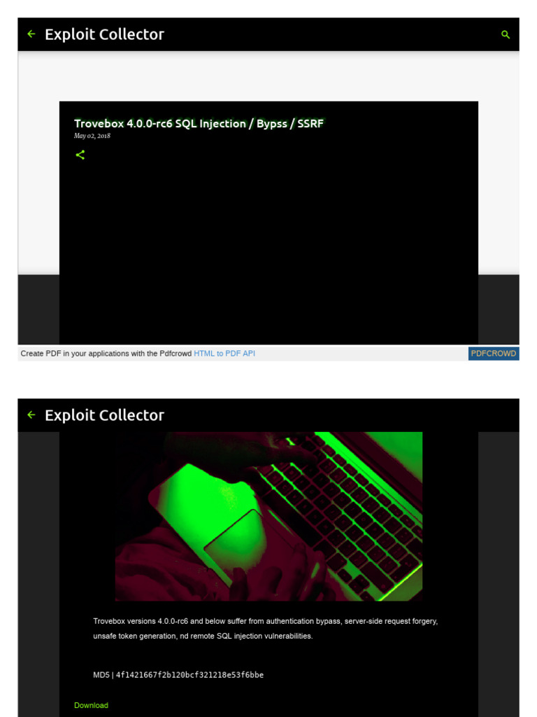 Trovebox 4.0.0-Rc6 SQL Injection Bypss SSRF | PDF | Password | Secure Shell