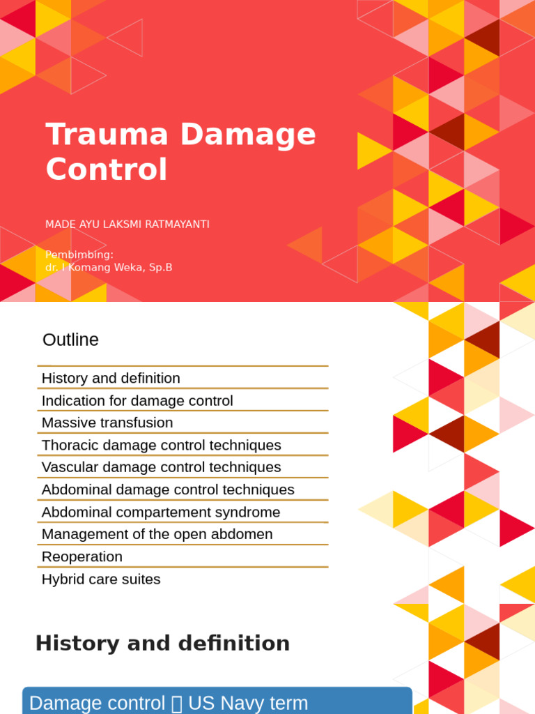 Trauma Damage Control Techniques | PDF | Vein | Medical Specialties