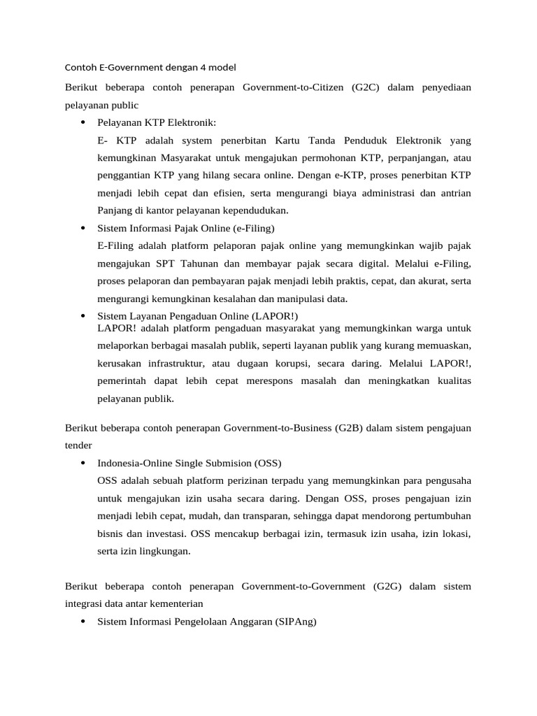 Contoh Penerapan E-Government | PDF