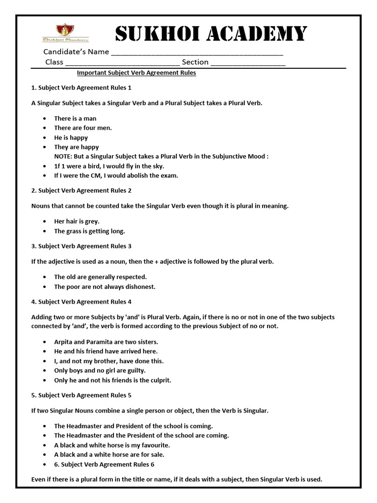 SVA | PDF | Grammatical Number | Plural