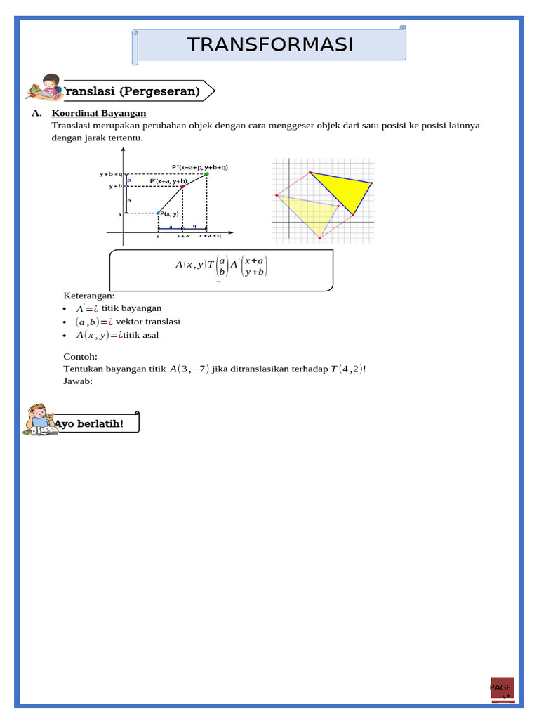 Transformasi Geometri: Translasi, Refleksi, dan Rotasi | PDF