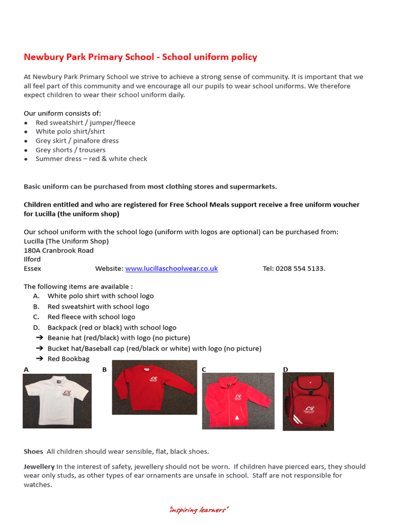 School Uniform Policy Docx | PDF | Softlines (Retail) | Uniforms