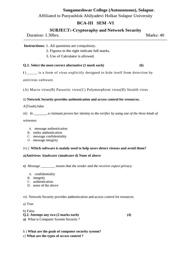 SS-question paper | PDF