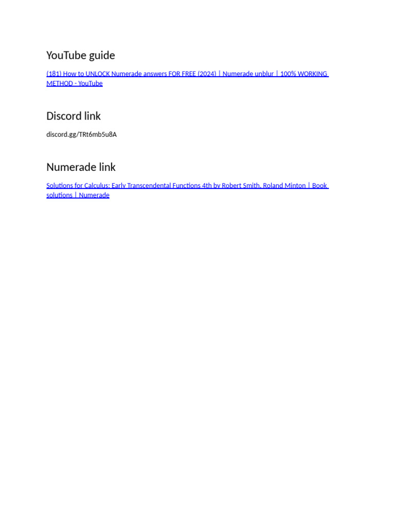 Unlock Free Numerade Answers Guide | PDF