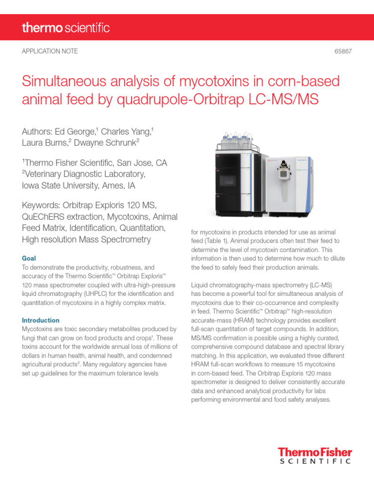 An 65867 LC Ms Quadrupole Orbitrap Mycotoxin An65867 en | PDF | Mass ...