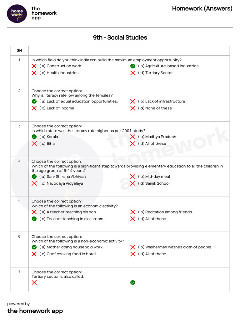 Answers - Homework - 9th - Social Studies - 2024-12-02T03 - 53 | PDF ...