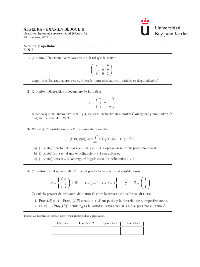 Álgebra (2º Bloque Enero 2122)- G. I. Aeroespacial | PDF | Valores propios y vectores propios ...