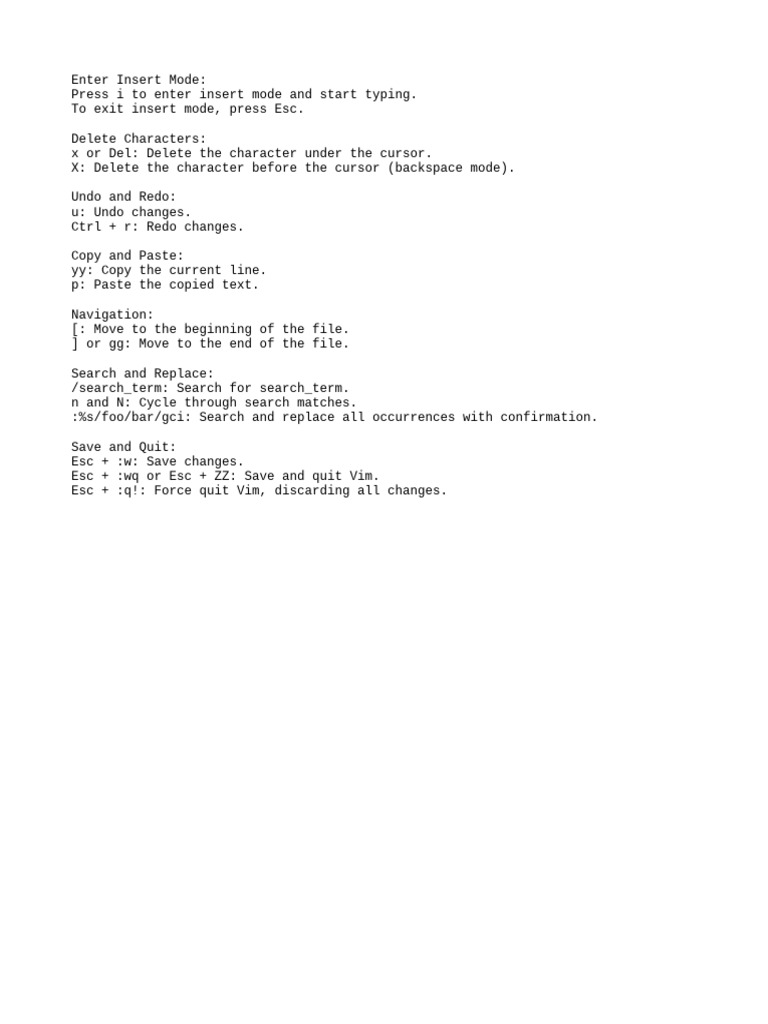 Basic VIM Commands | PDF
