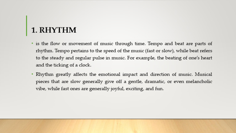 MUSIC ELEMENT_RHYTHM | PDF