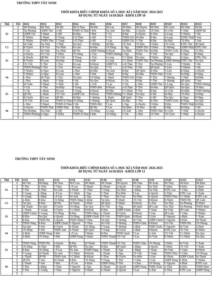 TKB CK So 3 ap dung tu ngay 14-10-2024 | PDF