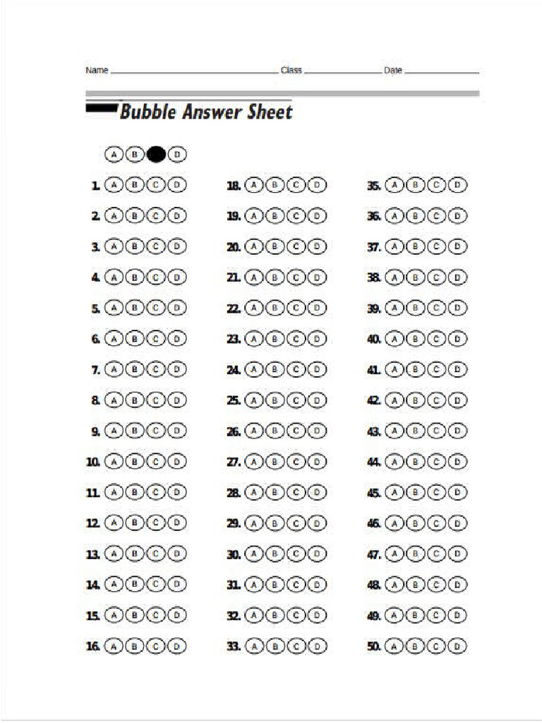 Buubble Sheet | PDF