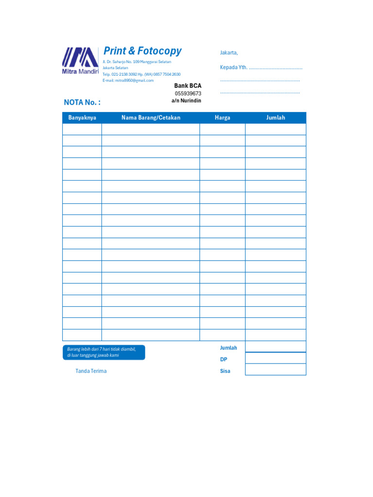 Bon Fotocopy 1 | PDF