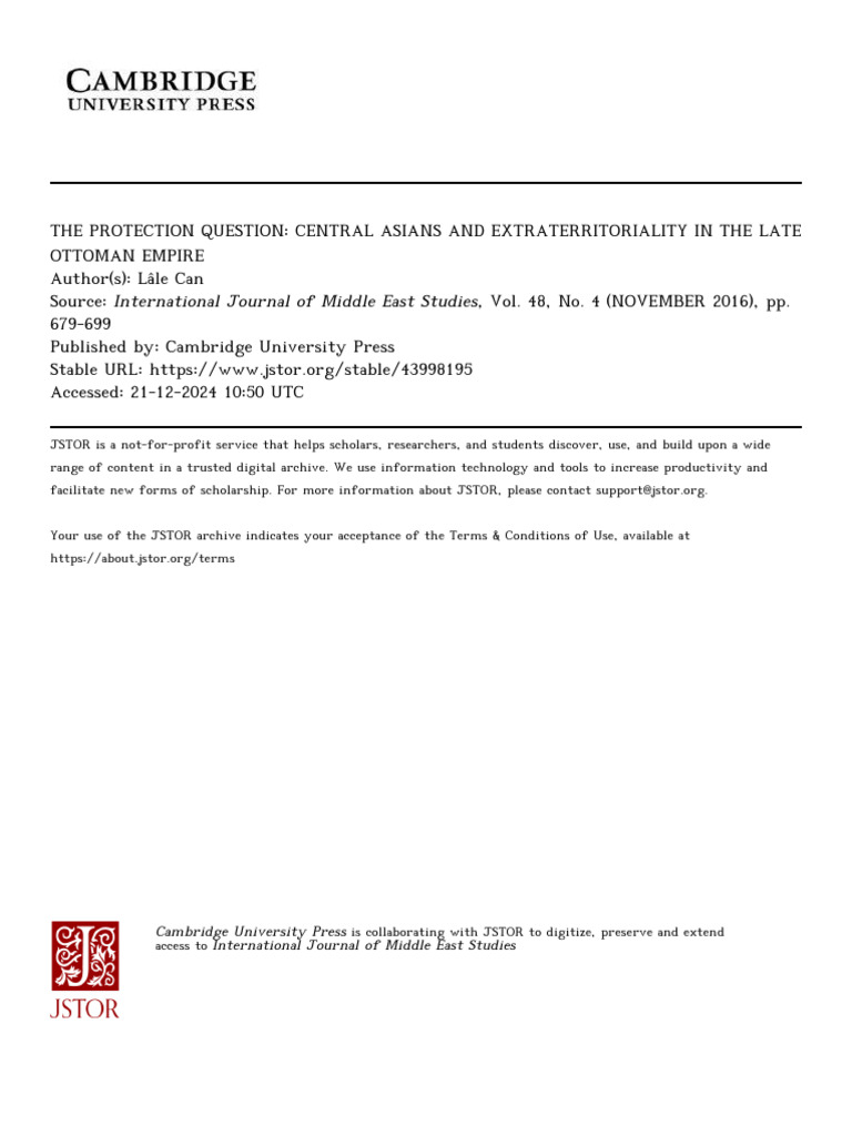 Lale Can - The Protection Question | PDF | Ottoman Empire | Russian Empire