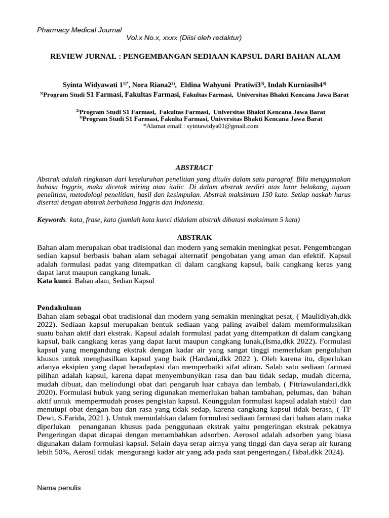 Pengembangan Kapsul Bahan Alam | PDF