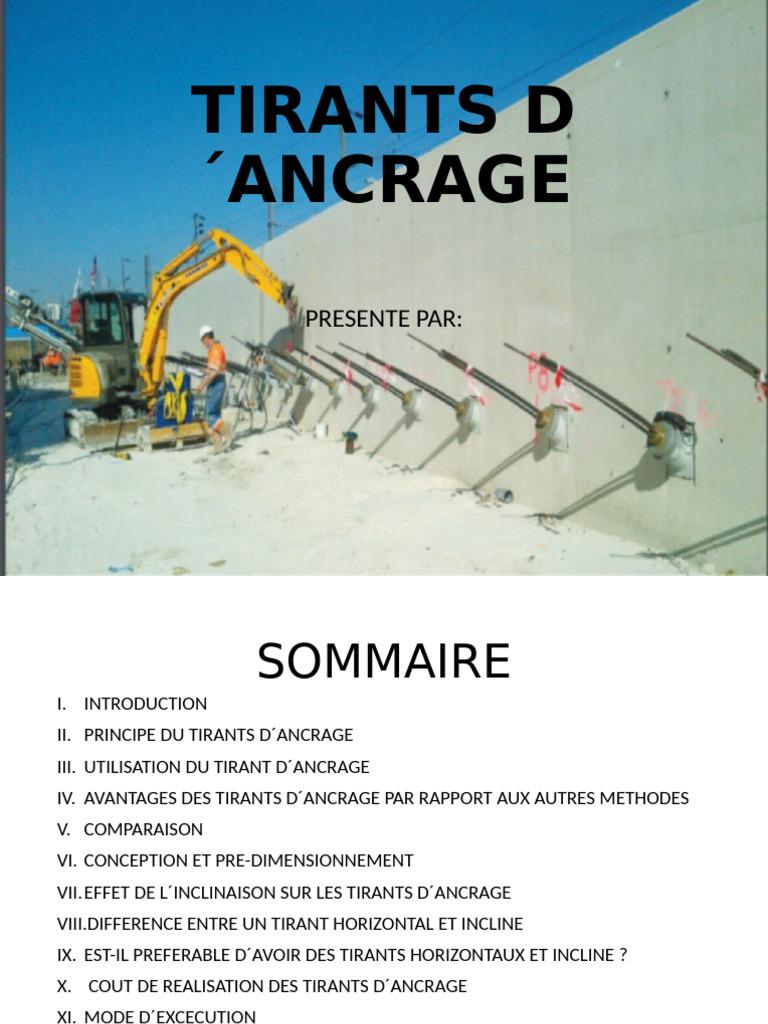 Tirants d'ancrage : principes et applications | PDF | Fondation (construction) | Forage