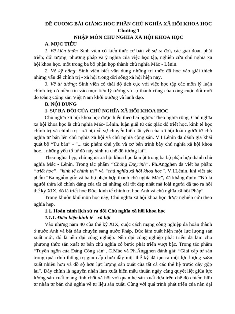 8.24. de Cuong Bai Giang CNXHKH | PDF