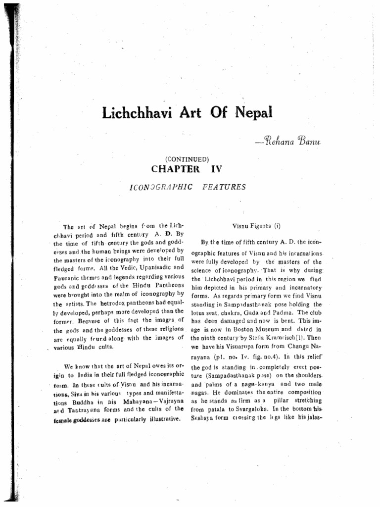 Banu (1977) Lichchhavi Art of Nepal (continued) [ancient_nepal_41-42_05 ...