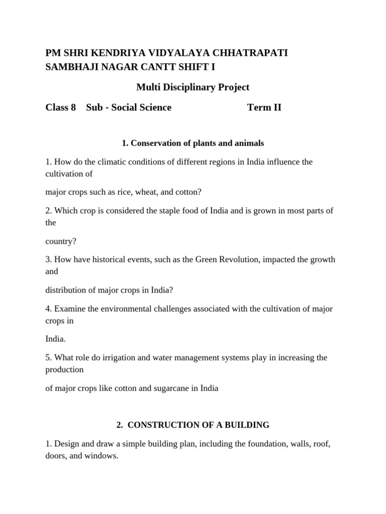 MDP Class - 8 SST 2025 | PDF