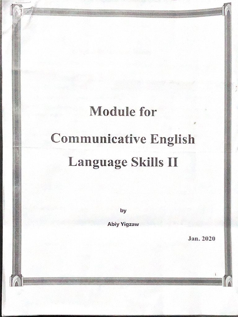 Module For Communicative English Language Skills II Unit 2 | PDF
