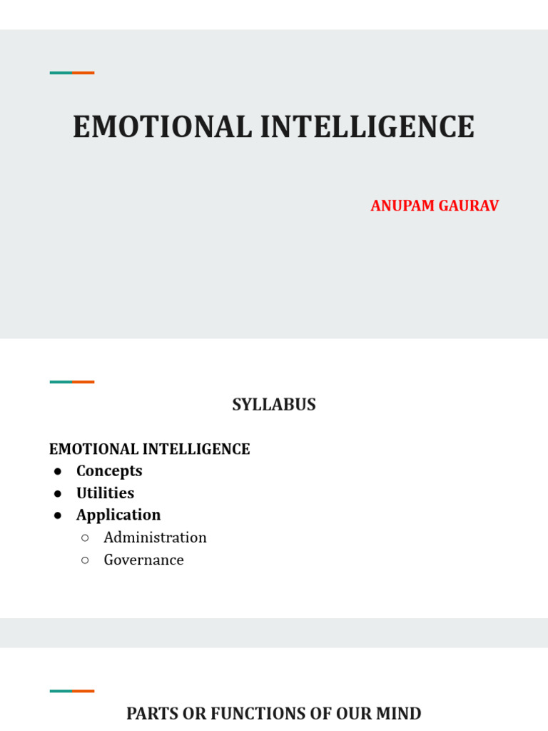 Emotional Intelligence in Governance | PDF | Emotional Intelligence ...